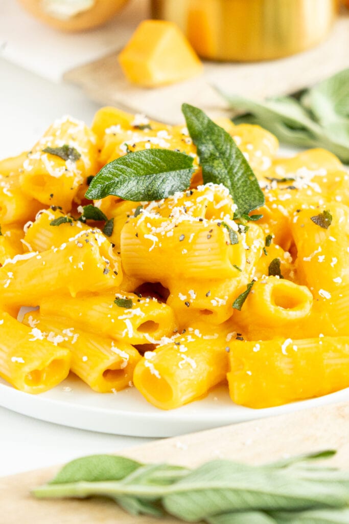 Creamy Butternut Squash Pasta with Sage (Healthy + Vegan!)