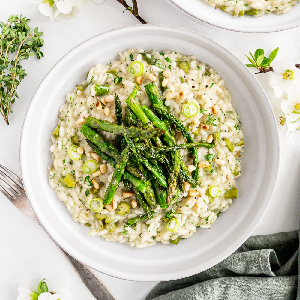 Vegan Asparagus Risotto - Gathering Dreams