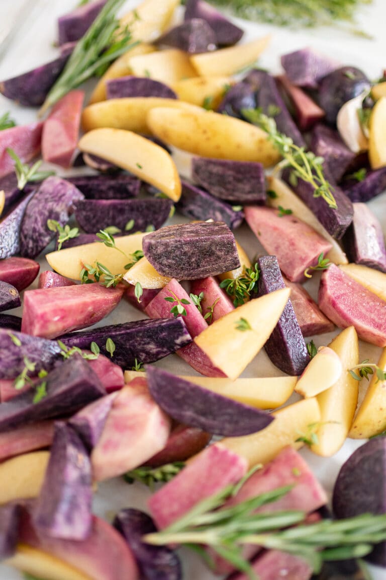 Roasted Rainbow Potatoes - Gathering Dreams