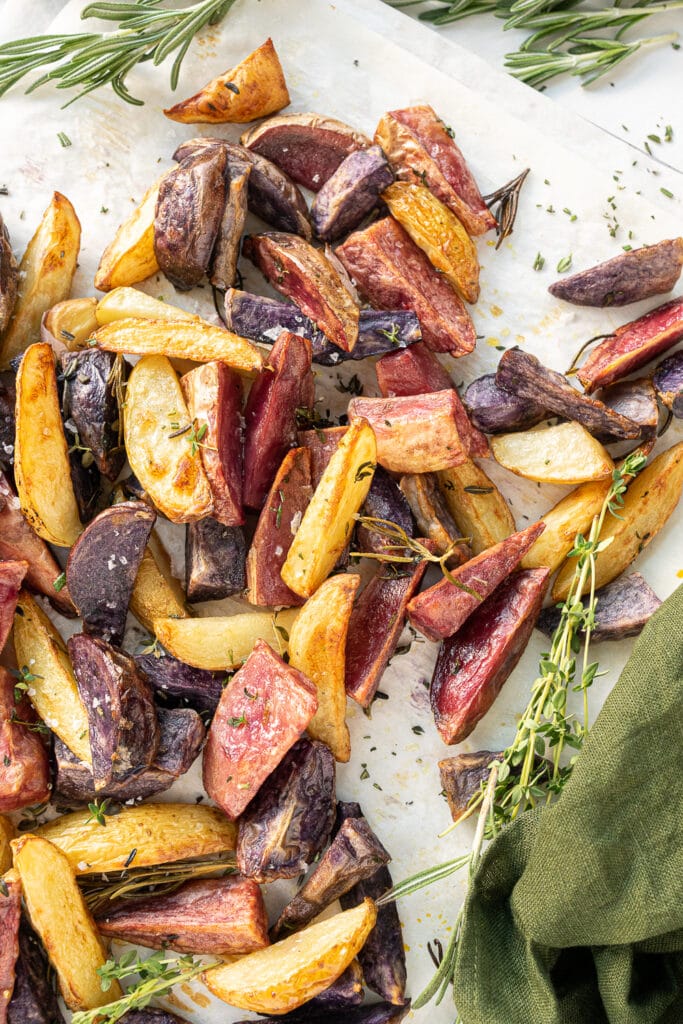 Roasted Rainbow Potatoes - Gathering Dreams