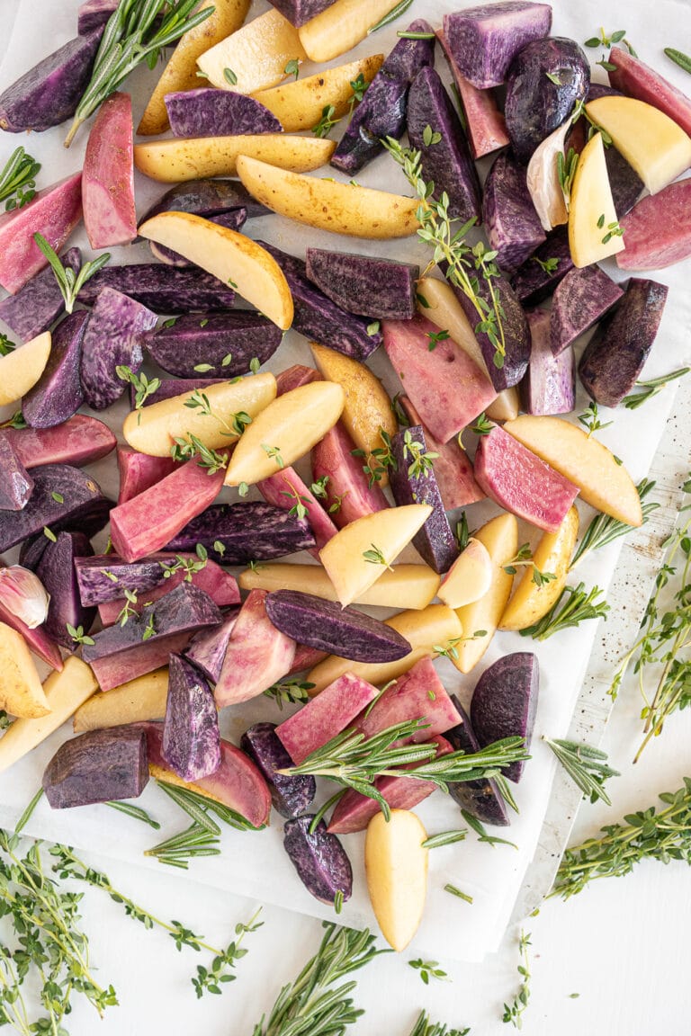 Roasted Rainbow Potatoes - Gathering Dreams