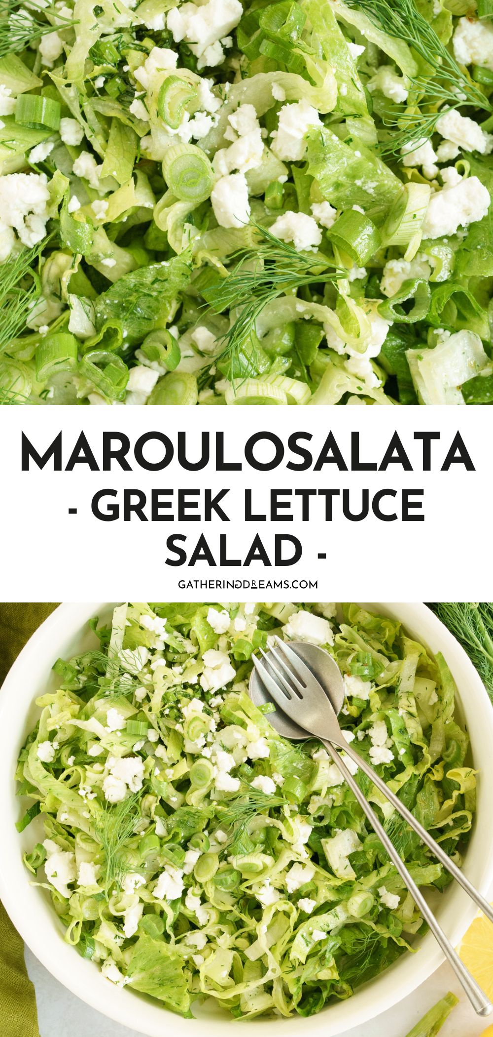 Maroulosalata (Greek Lettuce Salad) - Gathering Dreams