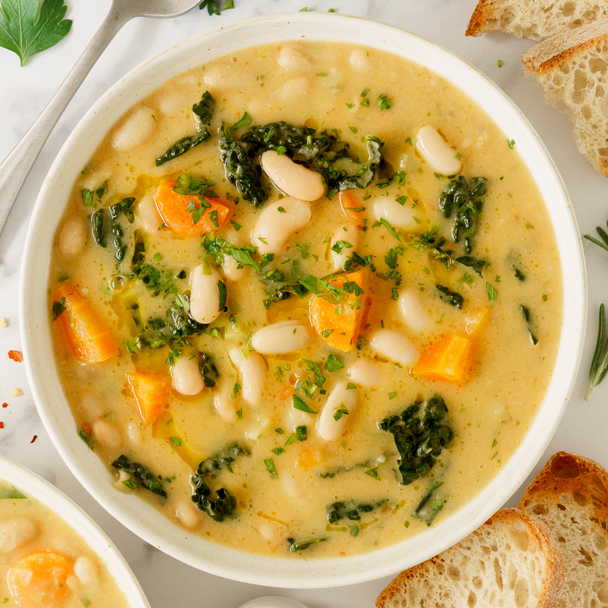 Tuscan White Bean Soup - Gathering Dreams